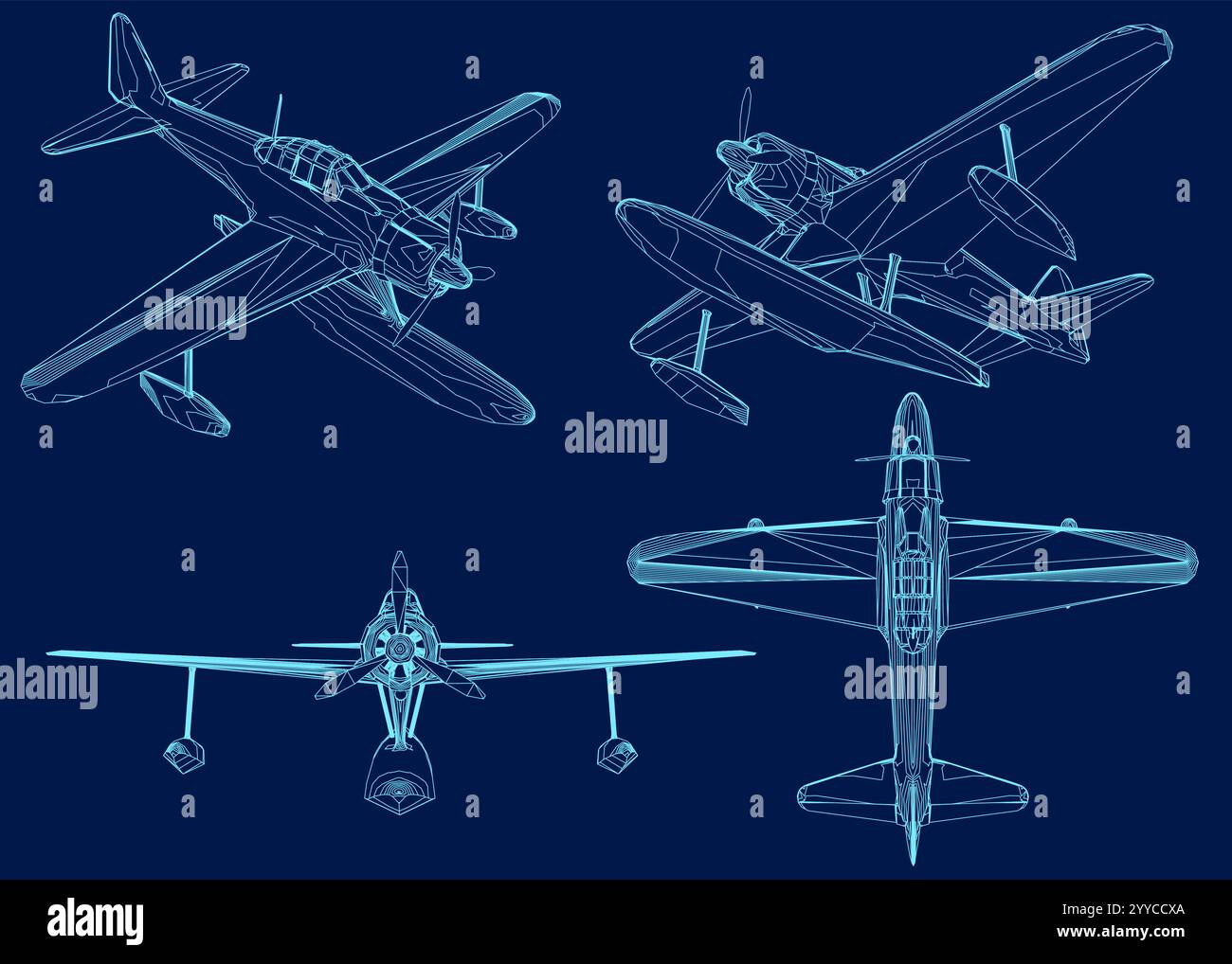 Landing plane on the water Stock Vector Images - Alamy