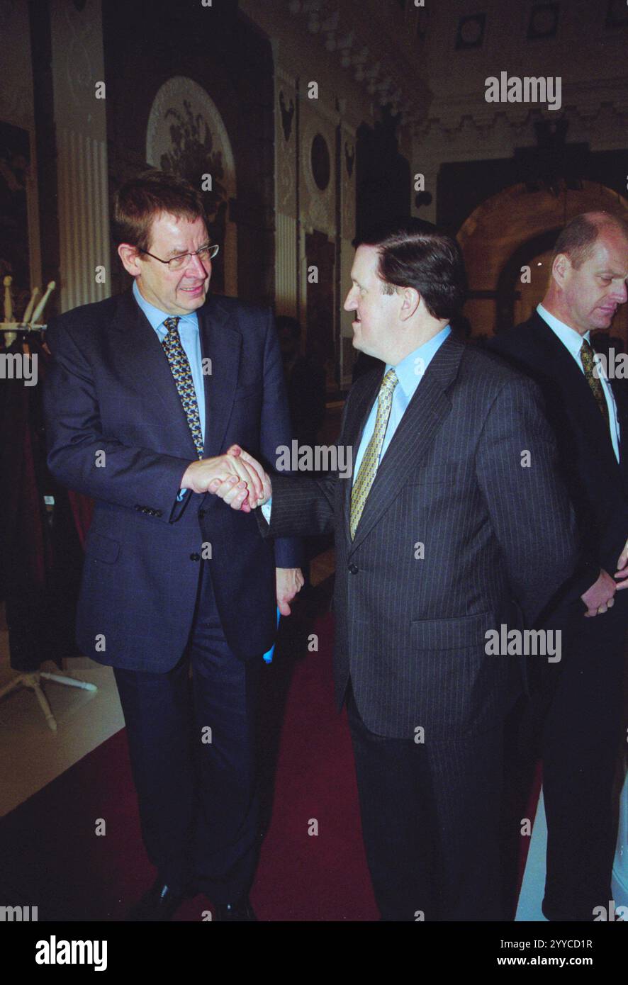 Danish prime minister Poul Nyrup Rasmussen welcome Nato´s Secrertary ...