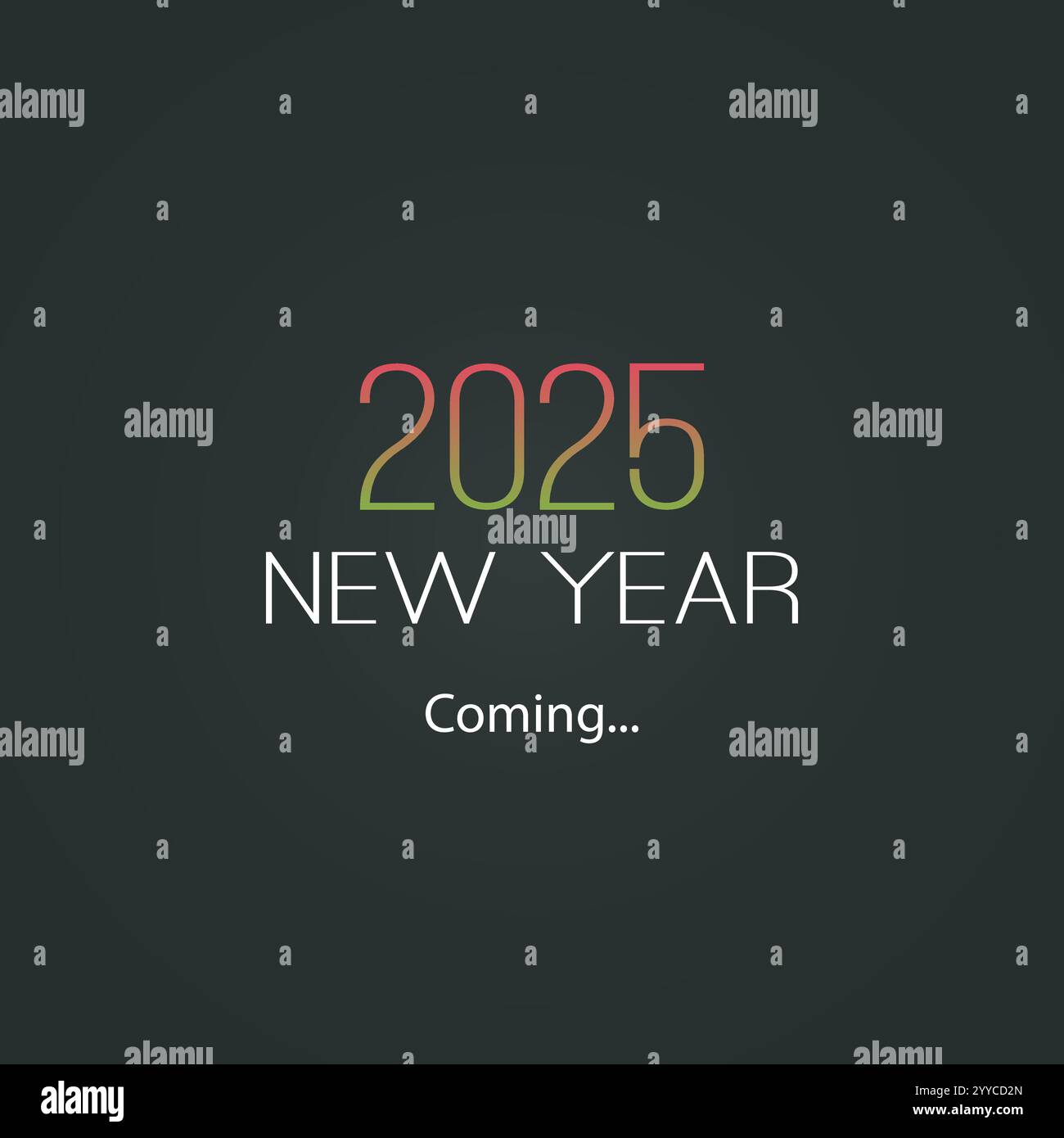 New Year's Coming Concept Design for Year 2025 - Dark New Year Typography, Card, Cover, Banner ...
