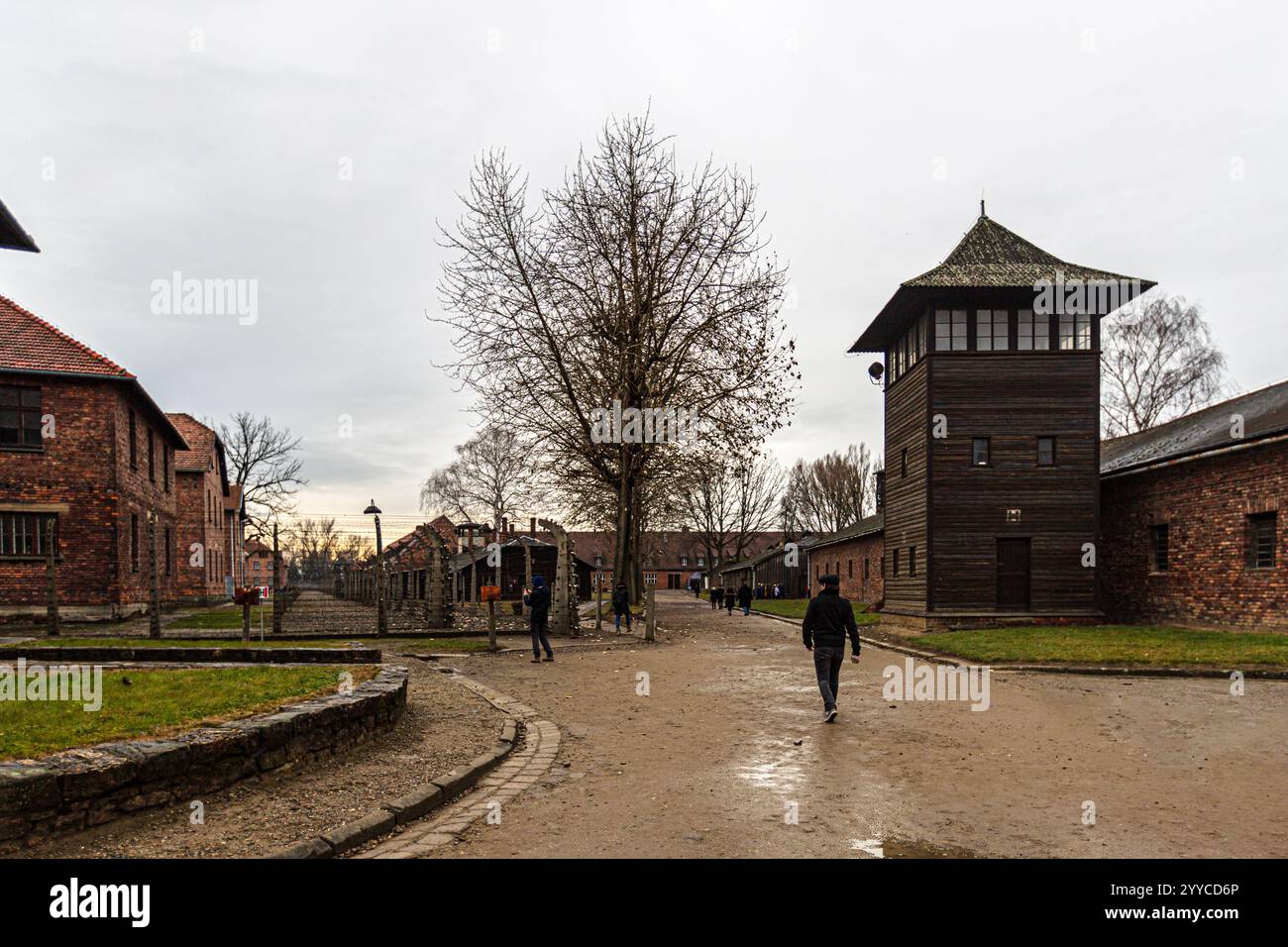 Guard Tower and Barracks at Auschwitz I Stock Photo - Alamy