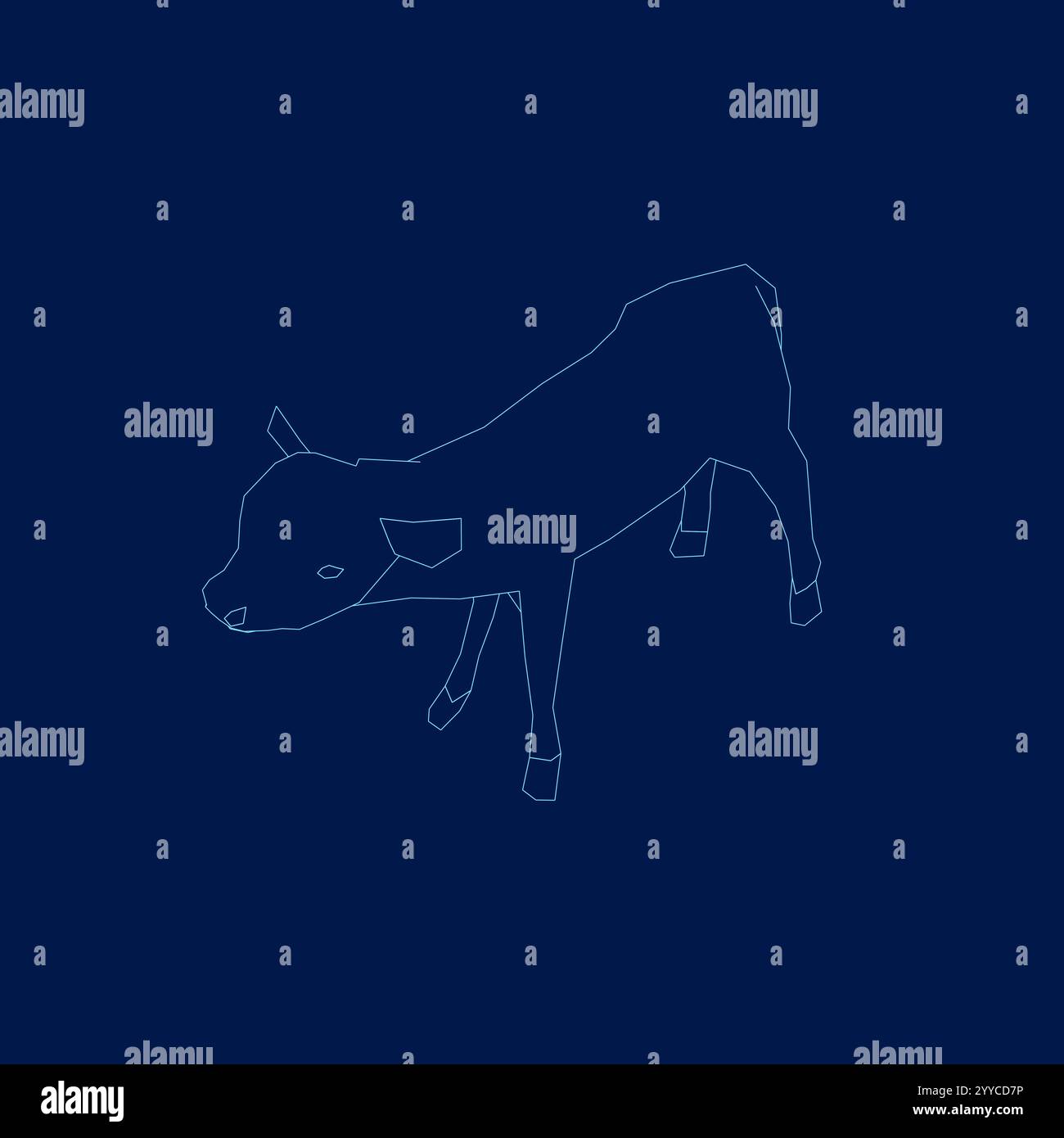 sheep line art vector, Sheep contour isolated on blue background ...