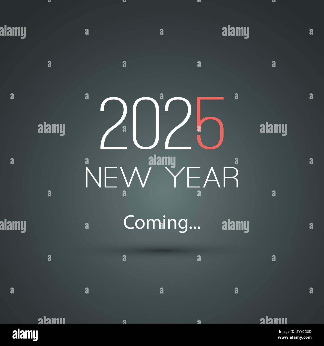 New Year's Coming Concept Design for Year 2025 - Dark New Year Typography, Card, Cover, Banner ...