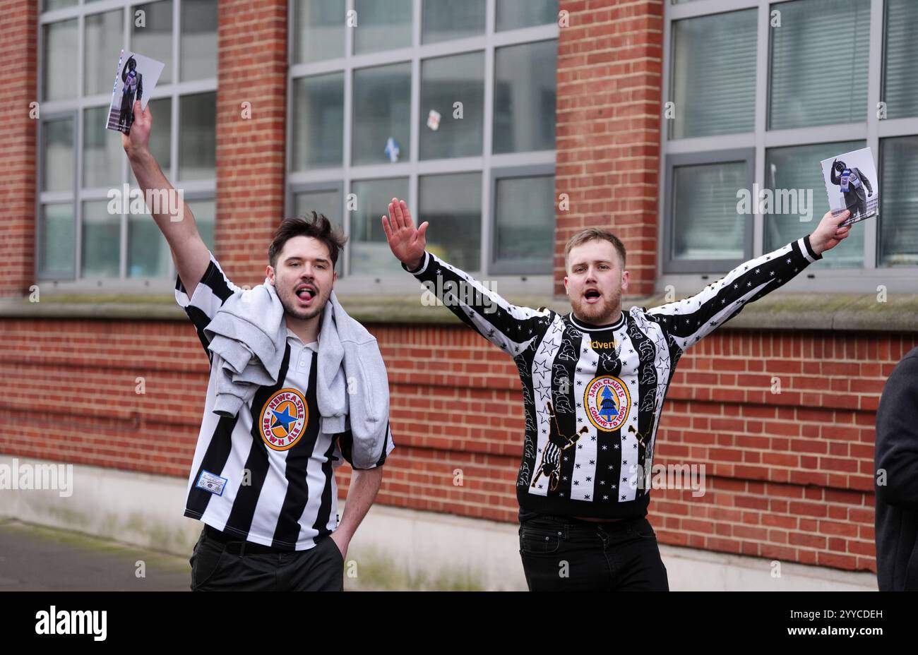 Newcastle United fans before the Premier League match at Portman Road ...
