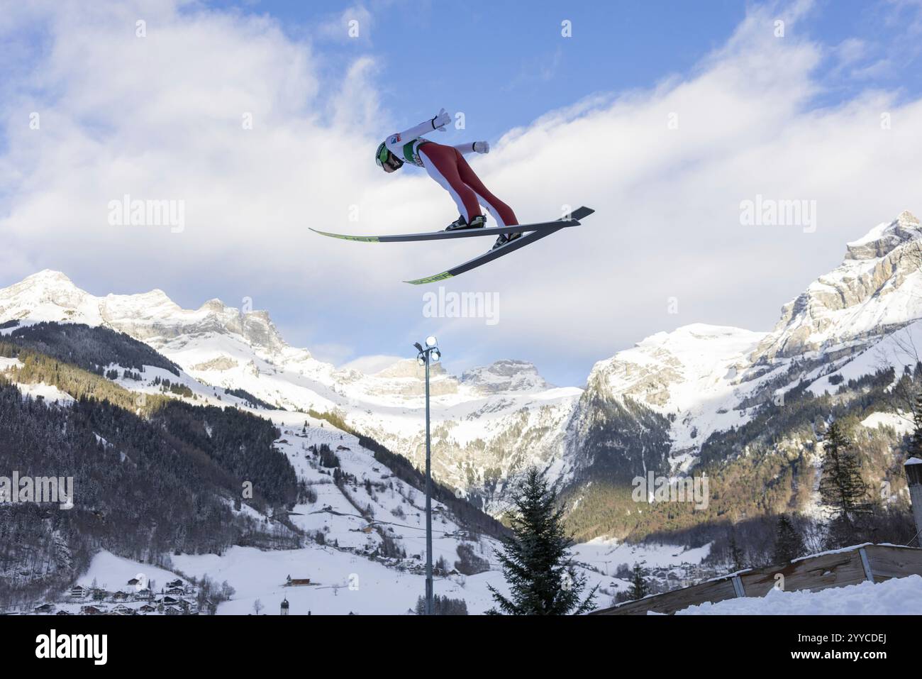 Maximilian Ortner from Austria at the men's Ski Jumping World Cup event ...