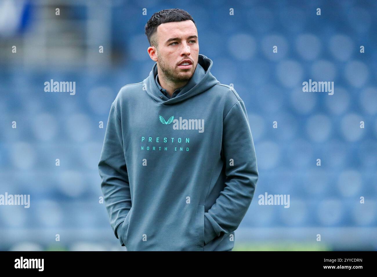 Sam Greenwood of Preston North End arrives at Matrade Loftus Road prior ...