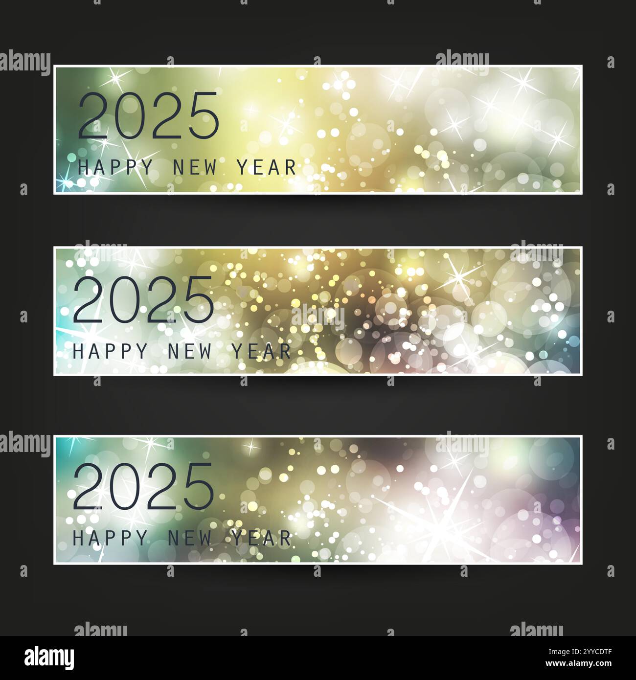 Set of Horizontal Christmas, New Year Headers or Banners - 2025 ...