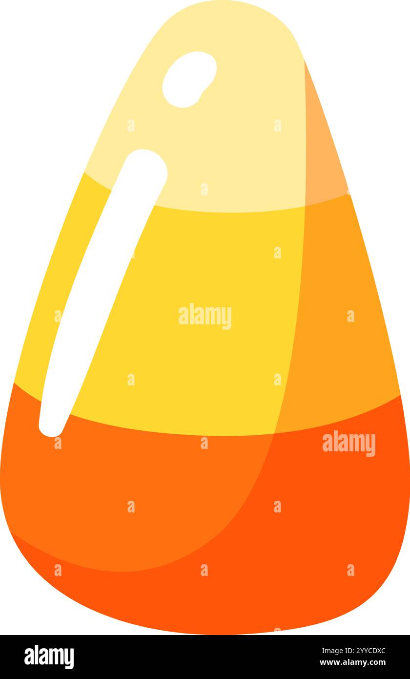 Single candy corn with traditional Halloween colors of yellow, orange ...