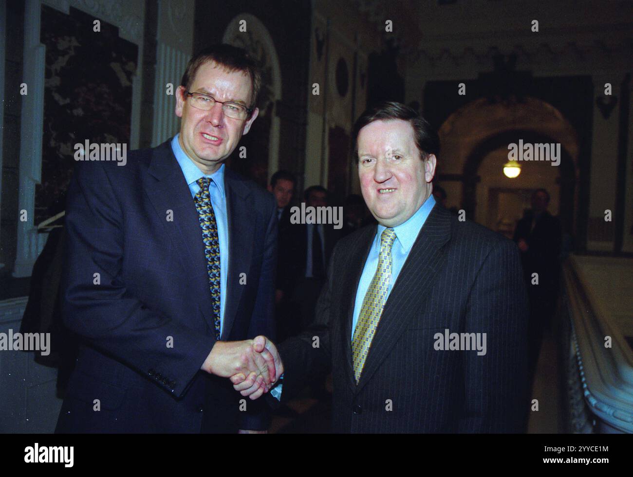 Danish prime minister Poul Nyrup Rasmussen welcome Nato s Secrertary ...