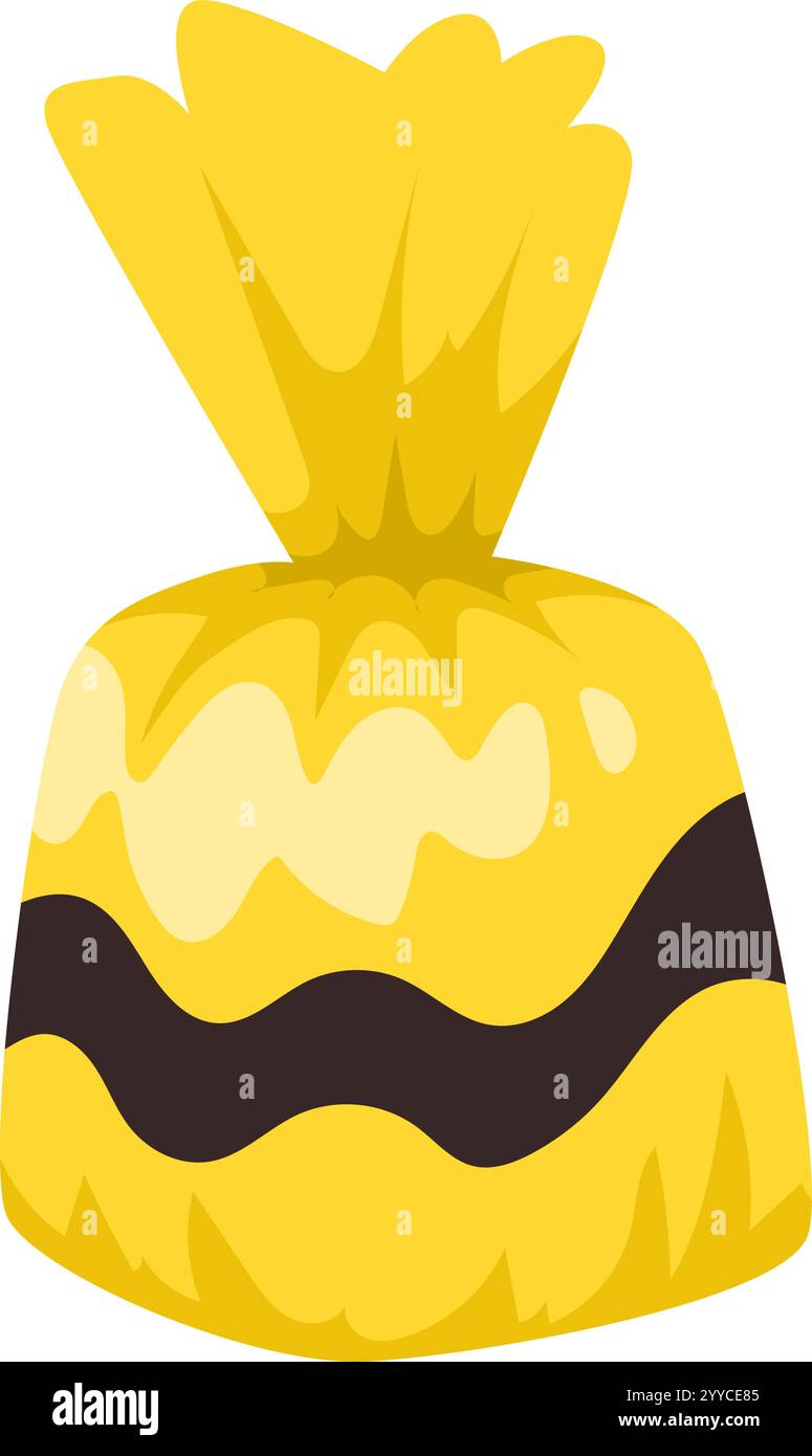 Yellow wrapped candy featuring dark chocolate stripes and a creamy ...