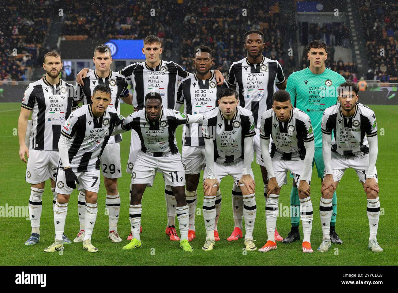 Milan, Italy. 20th Dec, 2024. Italy, Milan, 2024-12-19: starting line up of Udinese in center ...