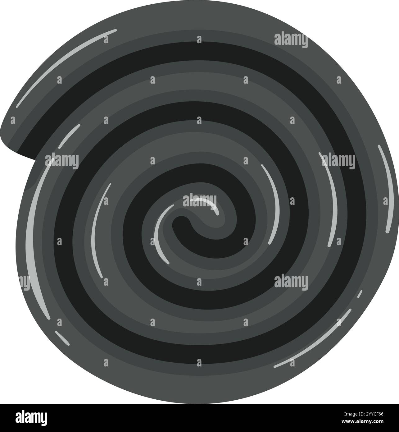Liquorice candy twisting into a mesmerizing spiral, showcasing light ...
