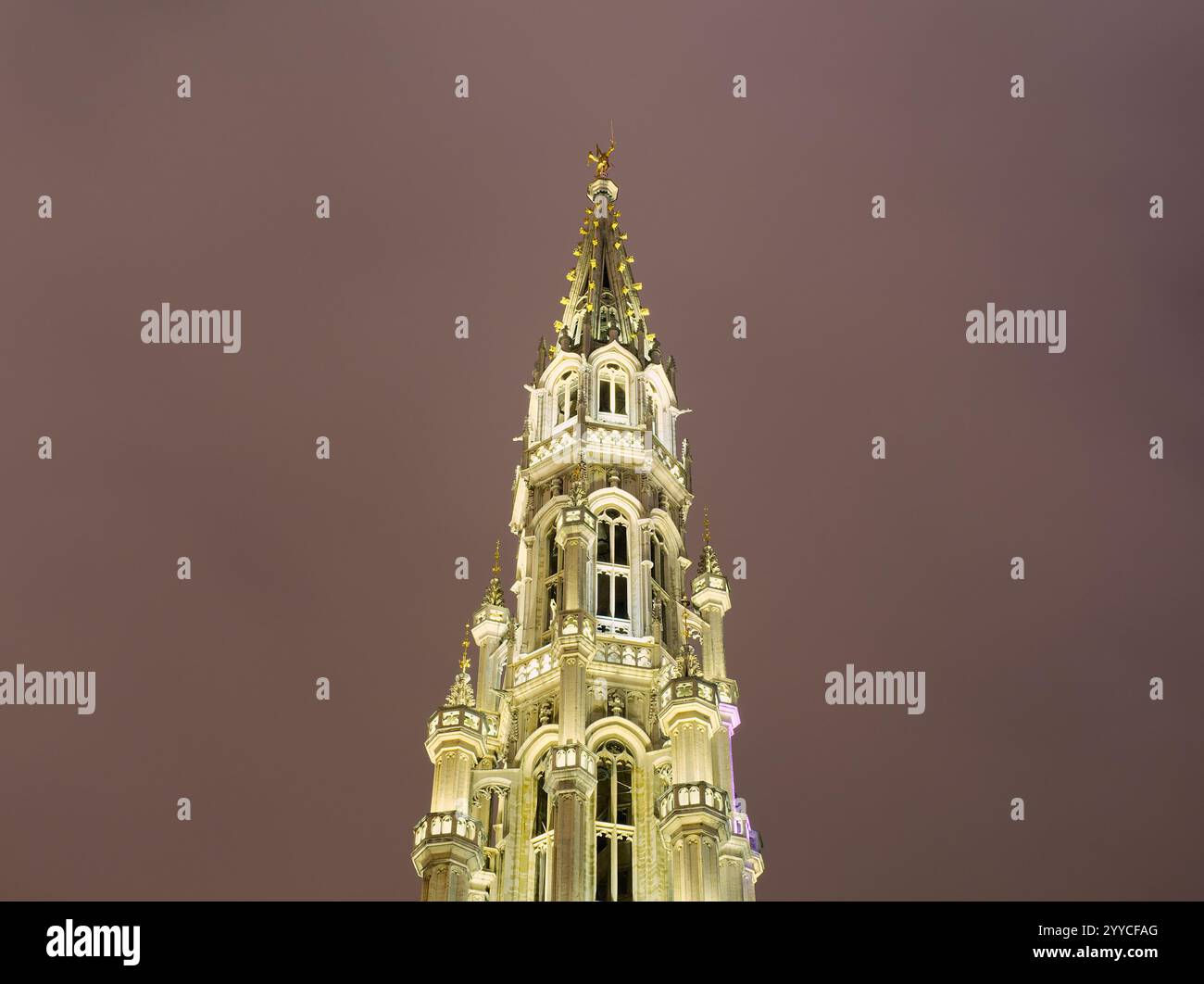 Brussels City Museum tower in Grand Place. High quality photo Stock ...