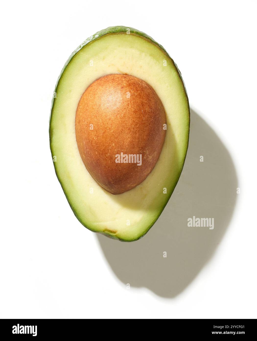 fresh halved avocado isolated on white background, top view Stock Photo ...