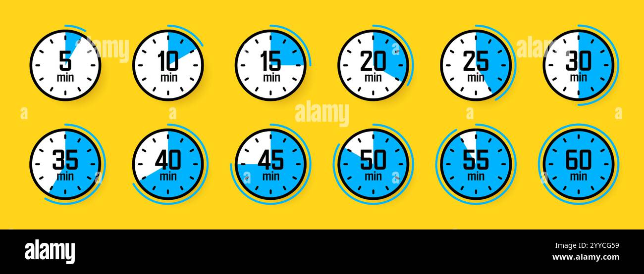 Stopwatch icons. Colorful simple chronometer, time counter with dial ...