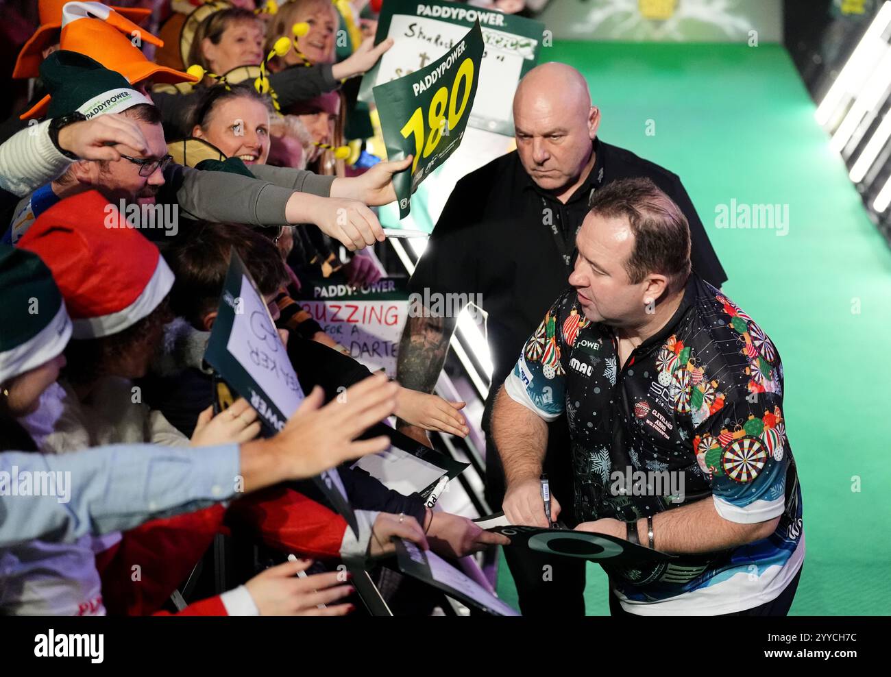 Brendan Dolan greets fans as he walks on stage during day seven of the ...
