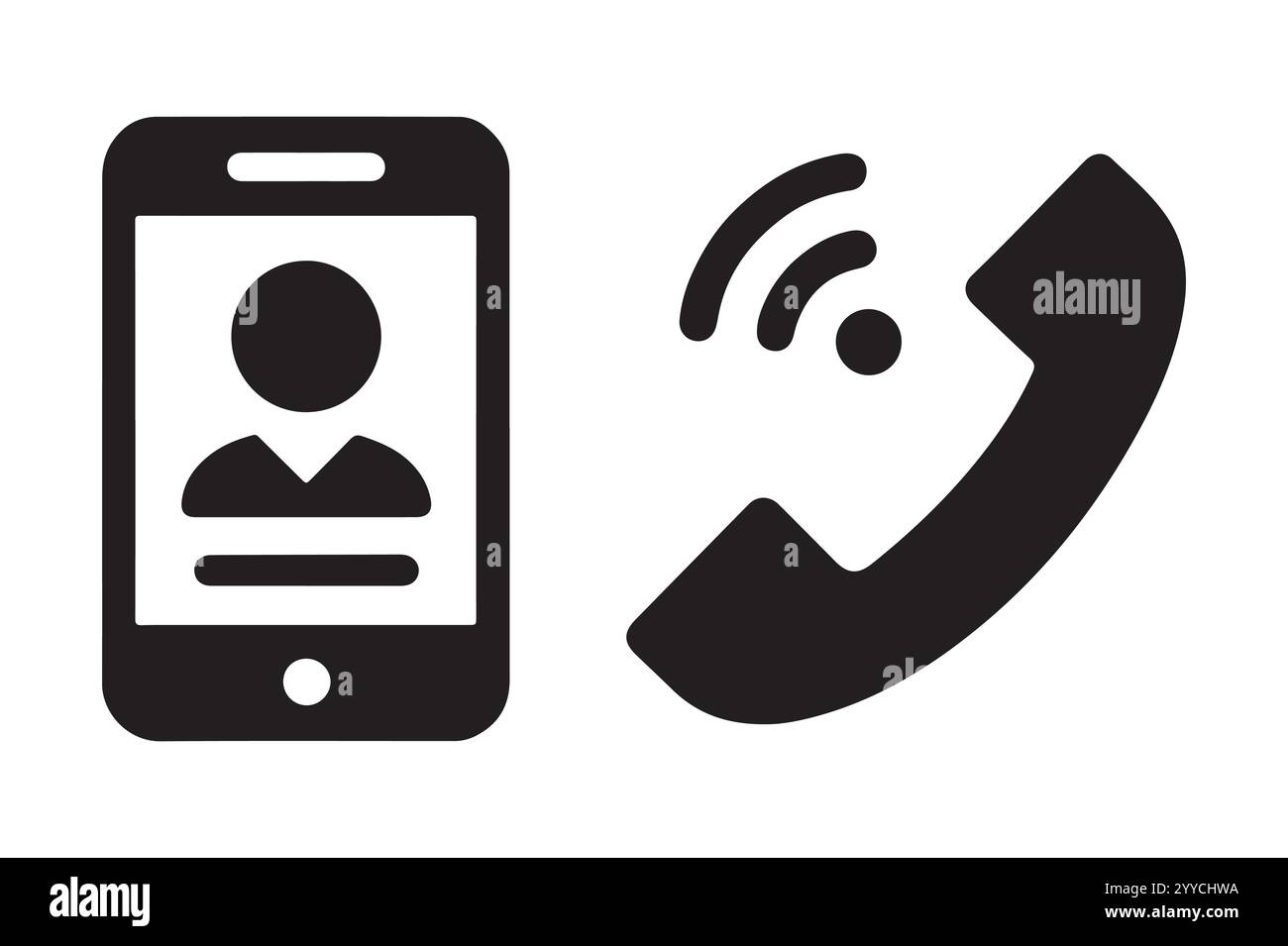 silhouette call icon with white background Stock Vector Image & Art - Alamy