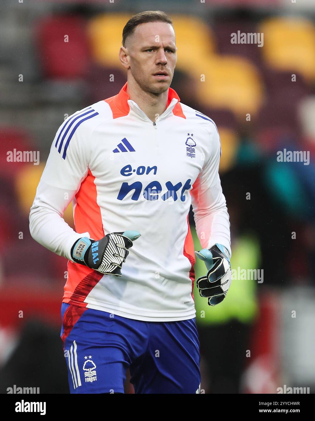 Matz Sels of Nottingham Forest during the pre-game warm up ahead of the ...