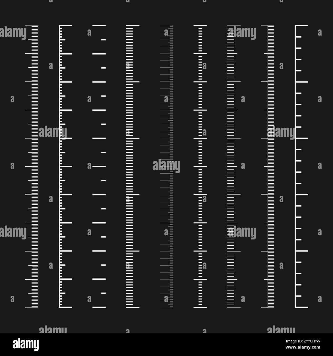 Vertical measurement scales with divisions. Realistic scale for ...