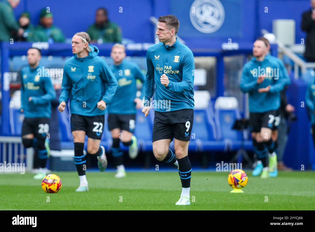 Emil Riis Jakobsen of Preston North End warms up prior to the Sky Bet ...