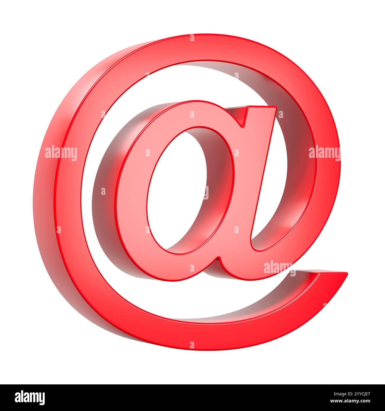 Red At Email Symbol Shape Isolated on White Background Stock Photo - Alamy
