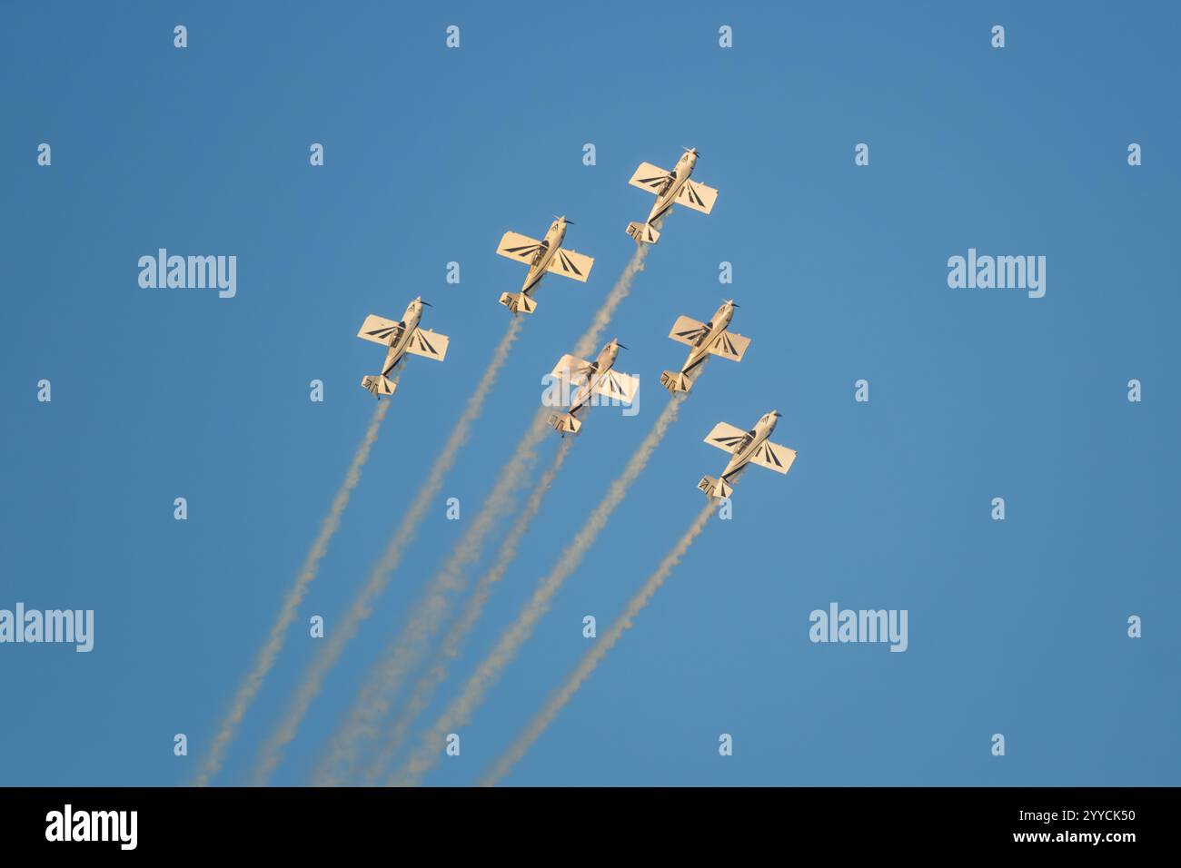 Stunt aerobatic planes performing stunts in air Stock Photo - Alamy