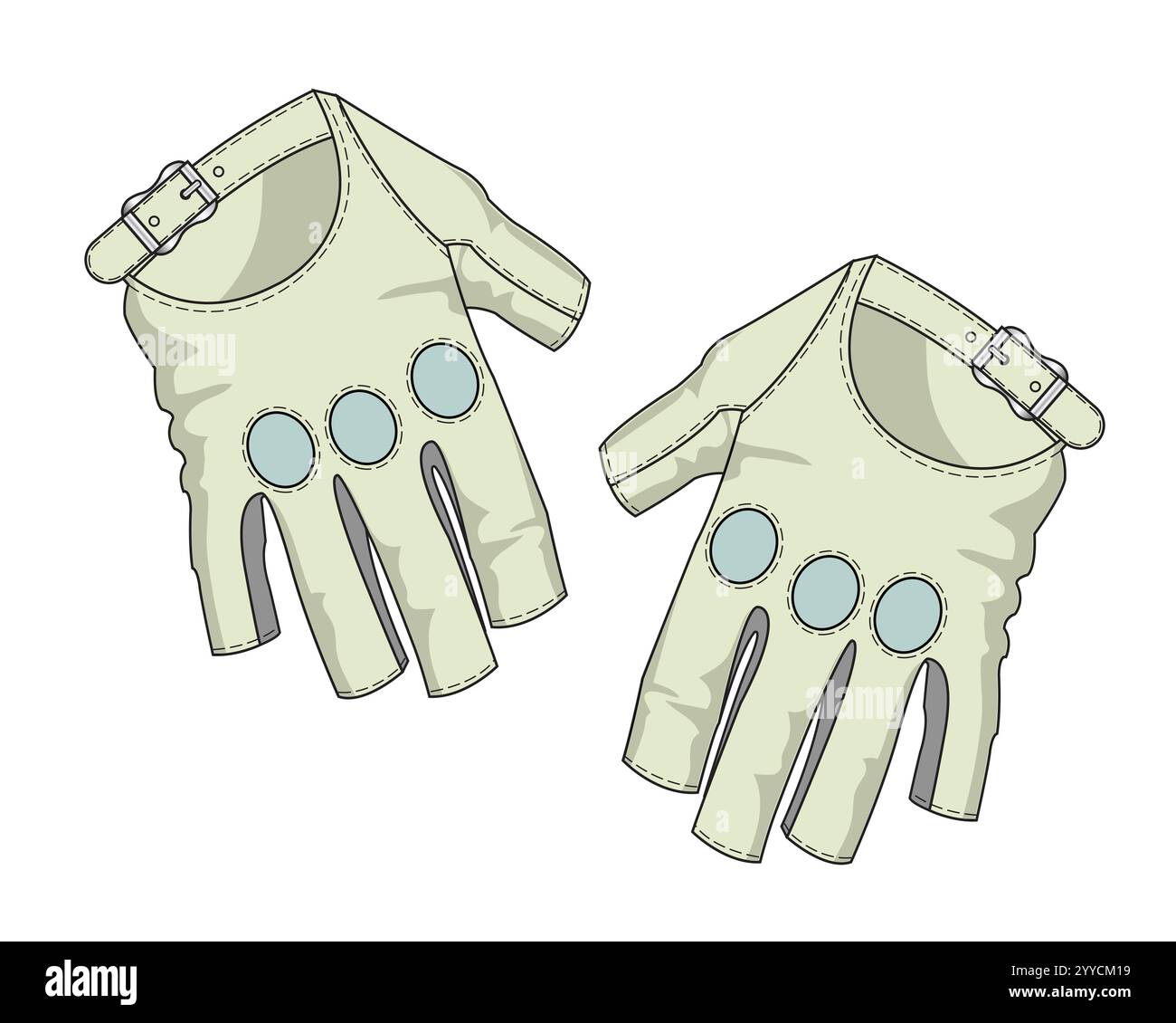 Racer motorcycle gloves flat sketch vector mockup template Stock Vector ...