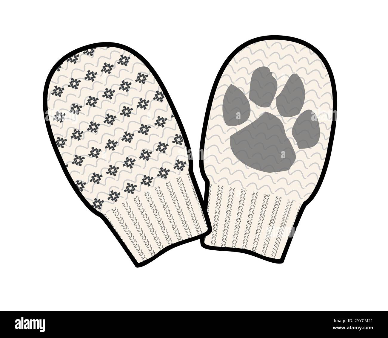 Kids mittens template hi-res stock photography and images - Alamy
