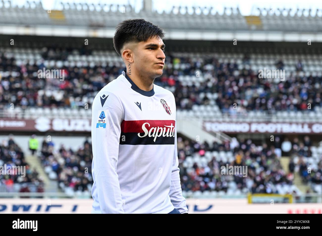 Turin, Italy. 21st Dec, 2024. Santiago Castro (Bologna Fc) disappointed ...