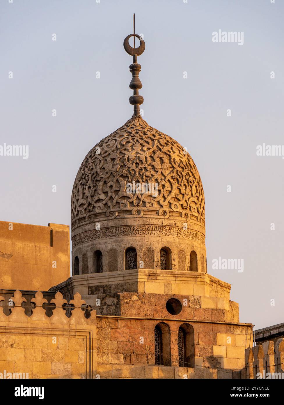 Main dome of the Al-Azhar Mosque, Cairo, Egypt, during sunset - Close ...
