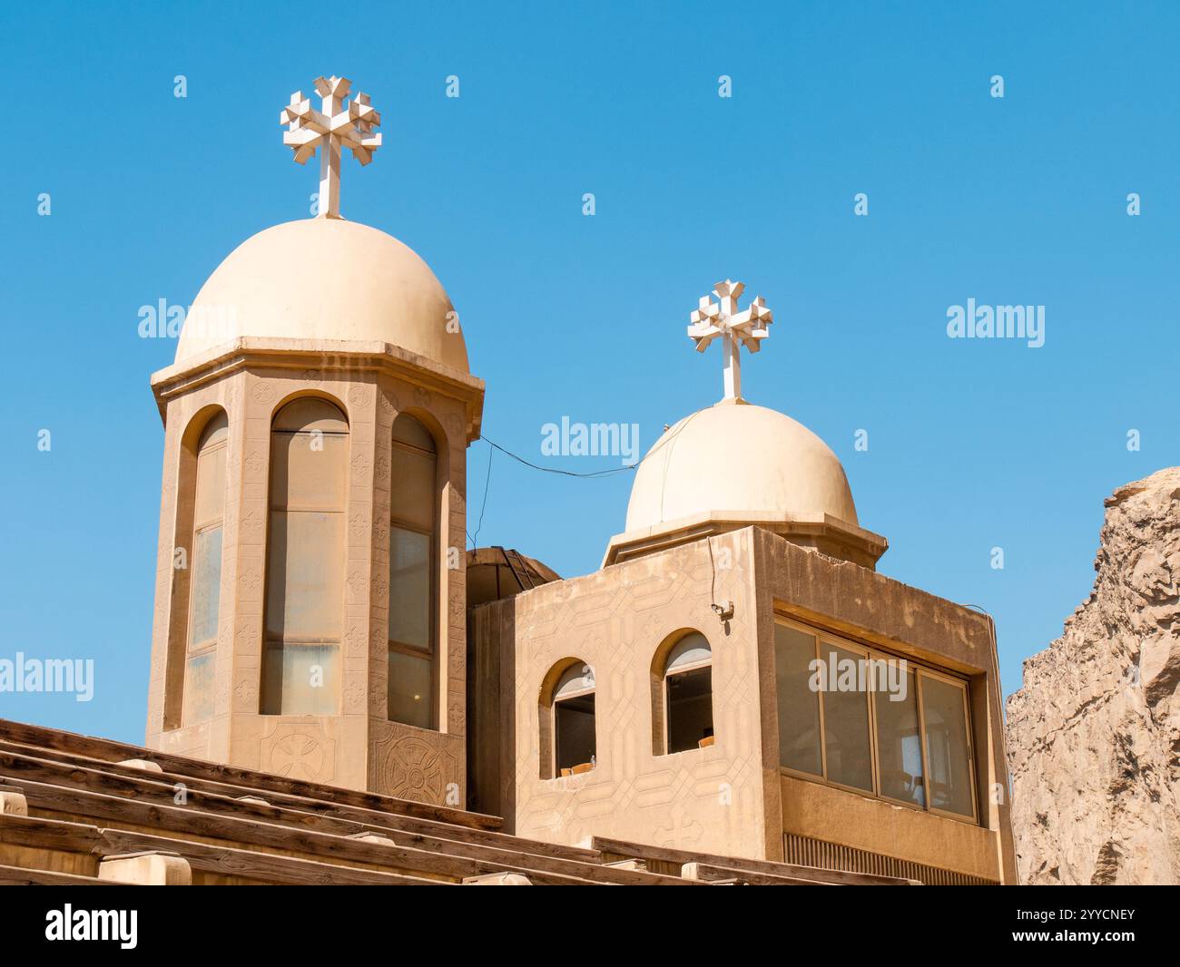 Cave Church, Cairo, Egypt and its domes on a clear morning - Landscape ...