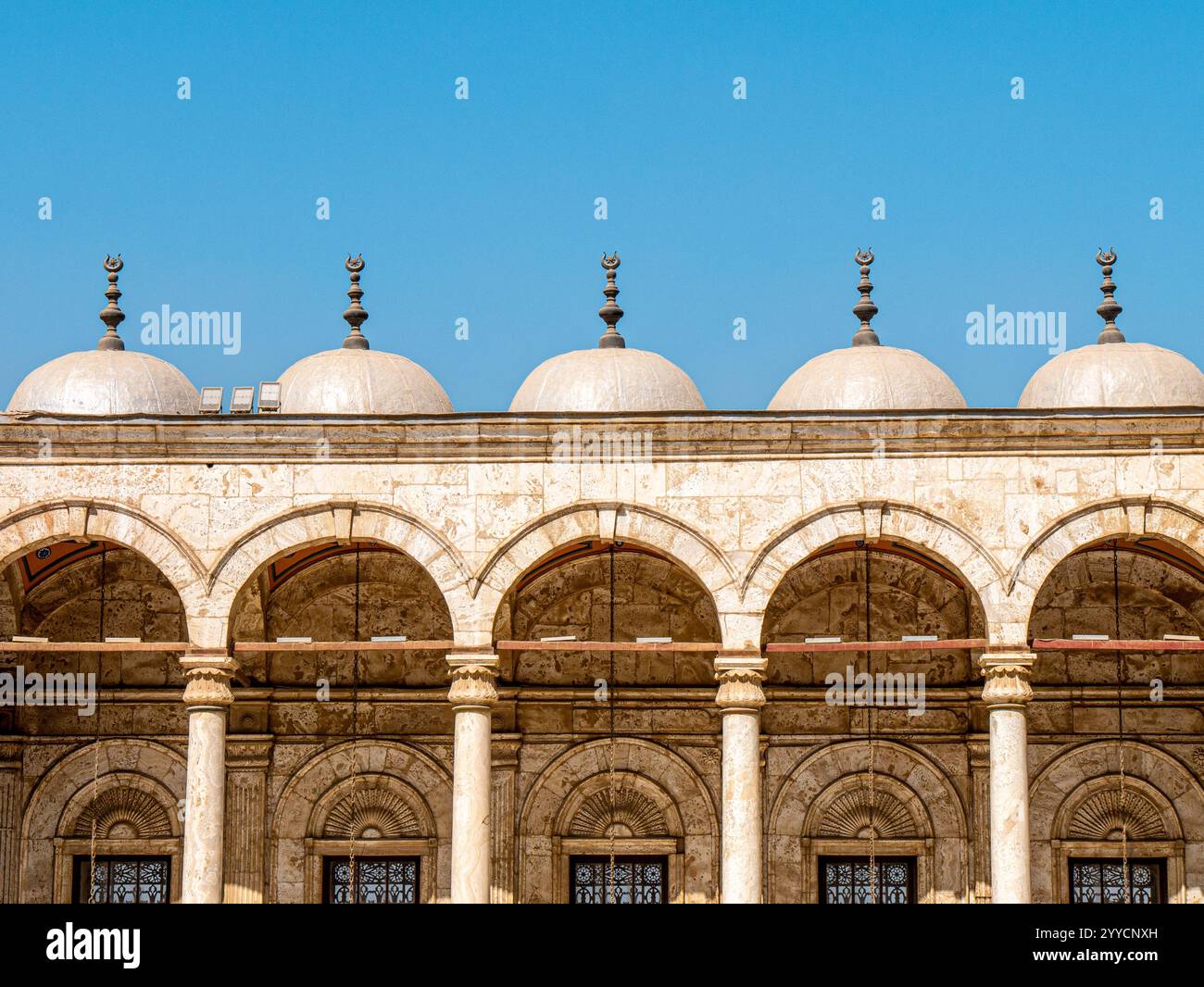 Domes in the courtyard inside the Cairo Citadel or Citadel of Saladin ...