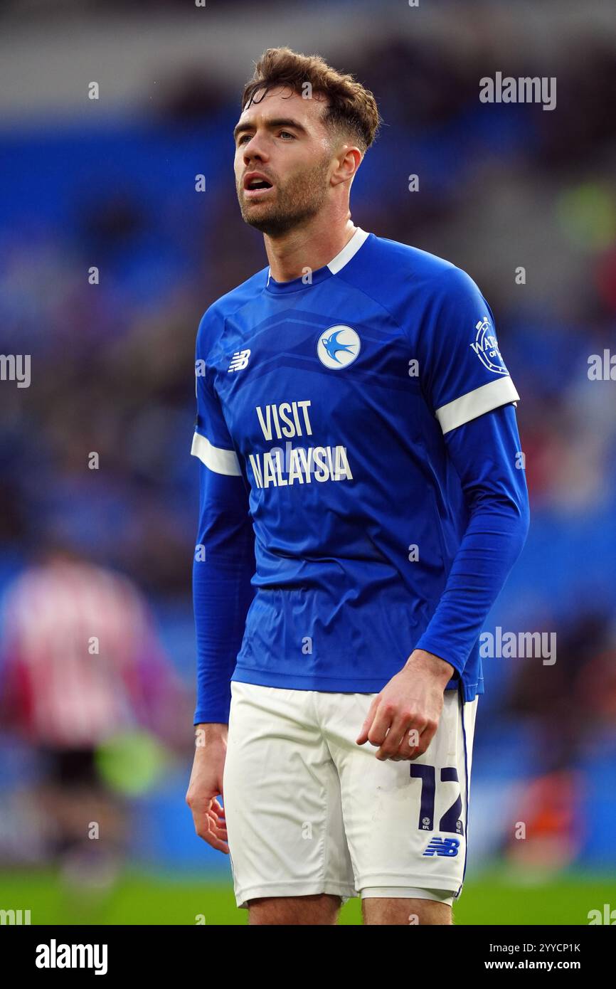 Cardiff City's Calum Chambers during the Sky Bet Championship match at the Cardiff City Stadium ...
