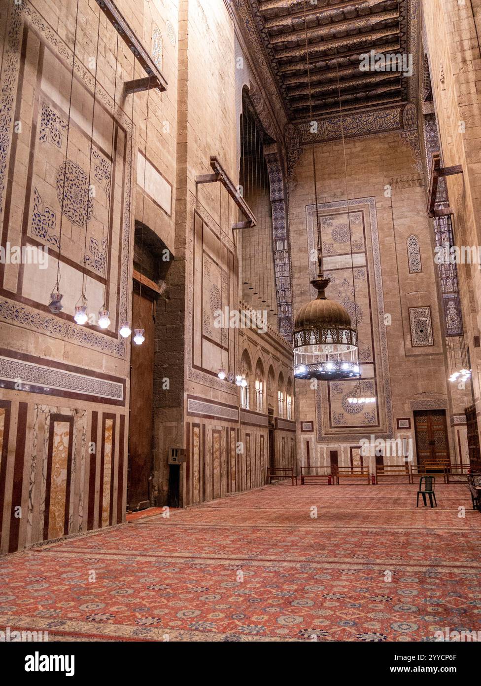 Mosque-Madrasa of Sultan Hassan in Cairo, Egypt, from the inside Stock ...