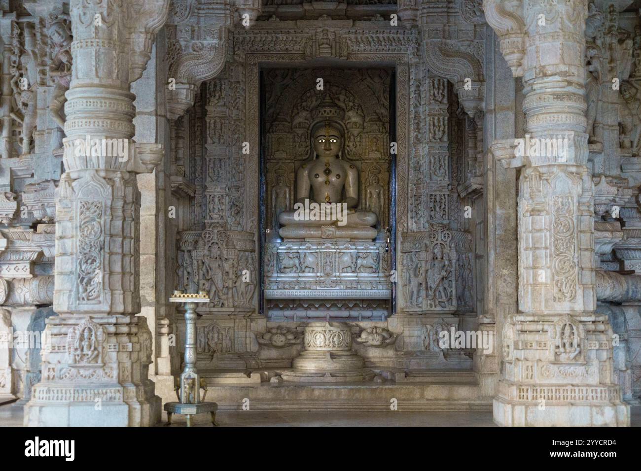India. Rajasthan state. Ranakpur. Chaumukha Temple, also called the ...