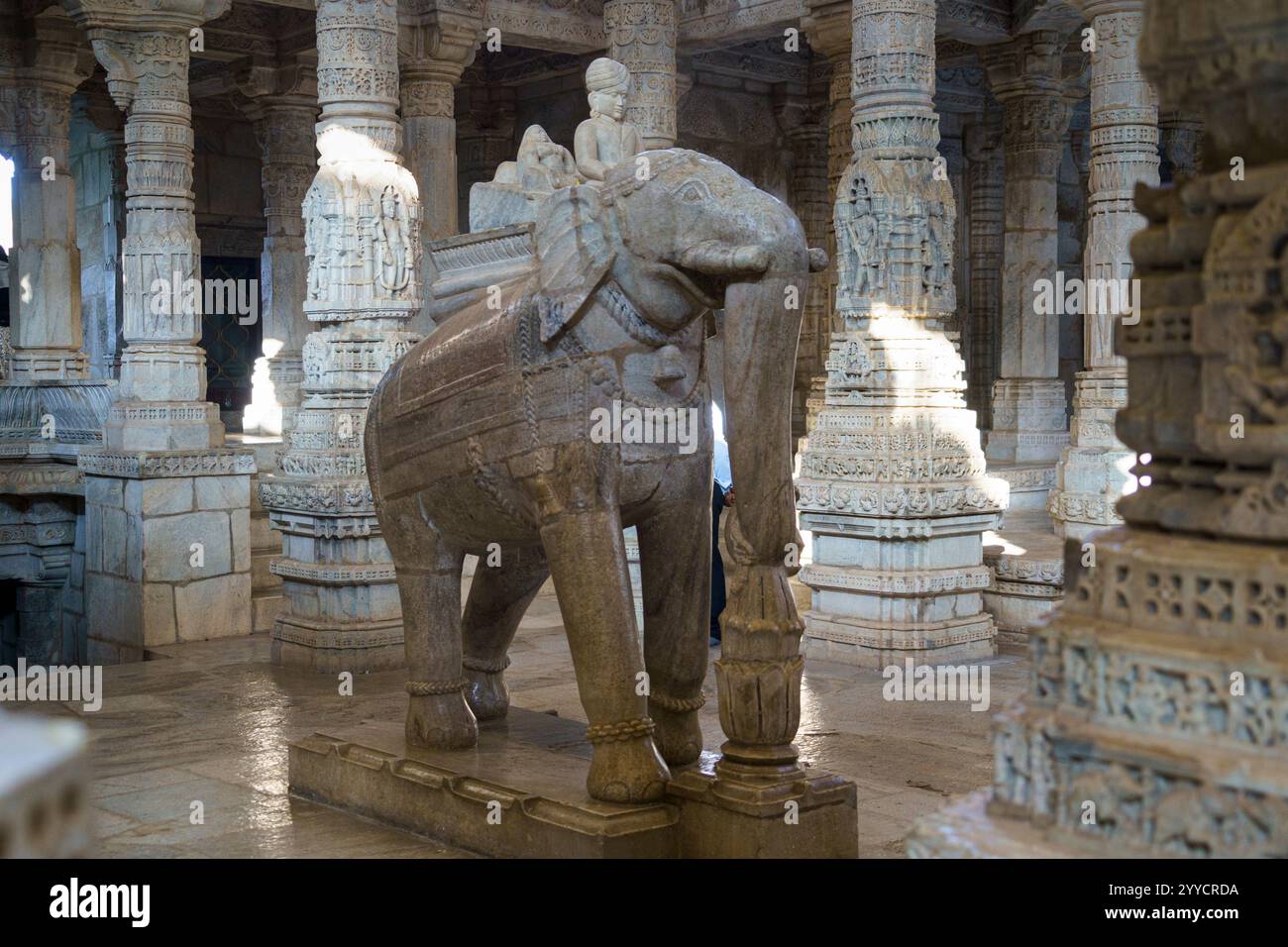 India. Rajasthan state. Ranakpur. Chaumukha Temple, also called the ...