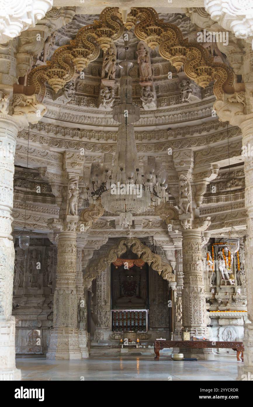 India. Rajasthan state. Ranakpur. Chaumukha Temple, also called the ...