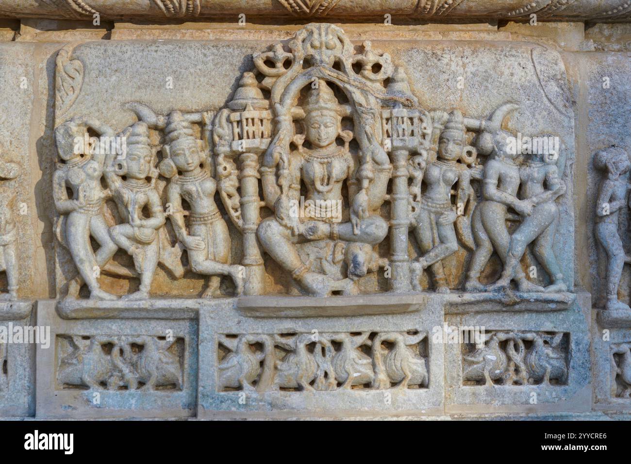 India. Rajasthan state. Ranakpur. Chaumukha Temple, also called the ...