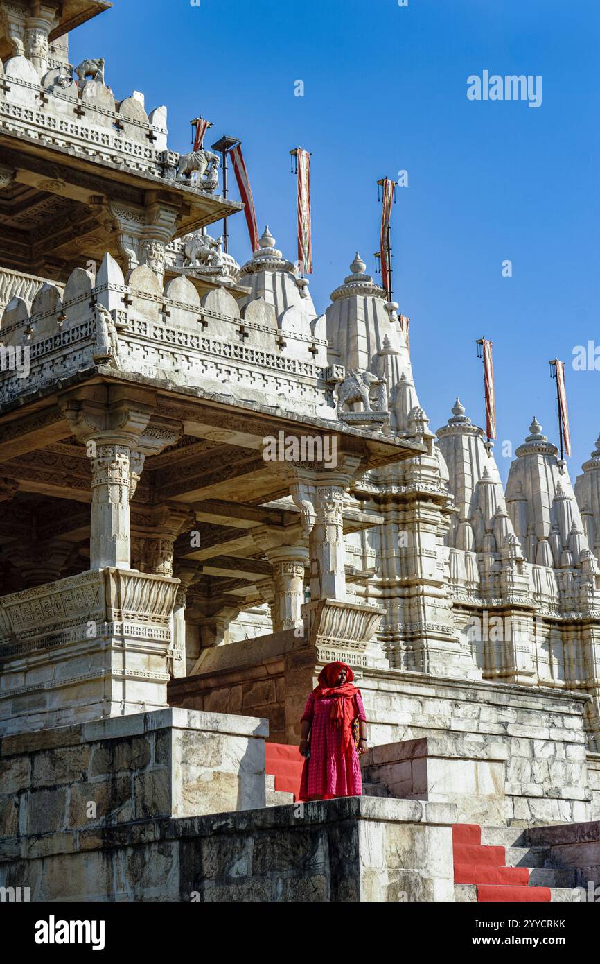India. Rajasthan state. Ranakpur. Chaumukha Temple, also called the ...