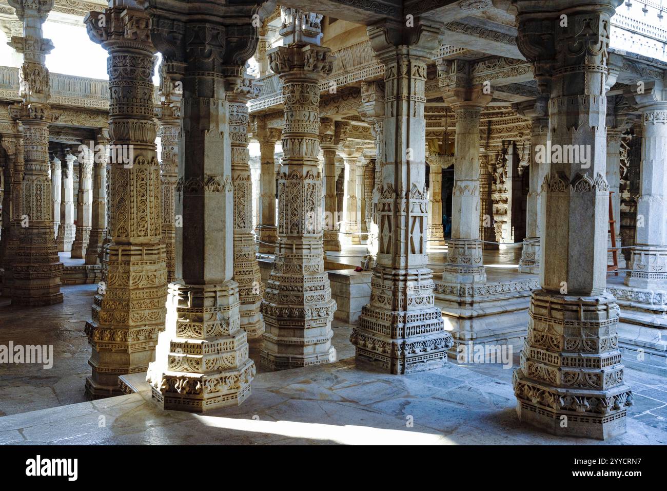 India. Rajasthan state. Ranakpur. Chaumukha Temple, also called the ...