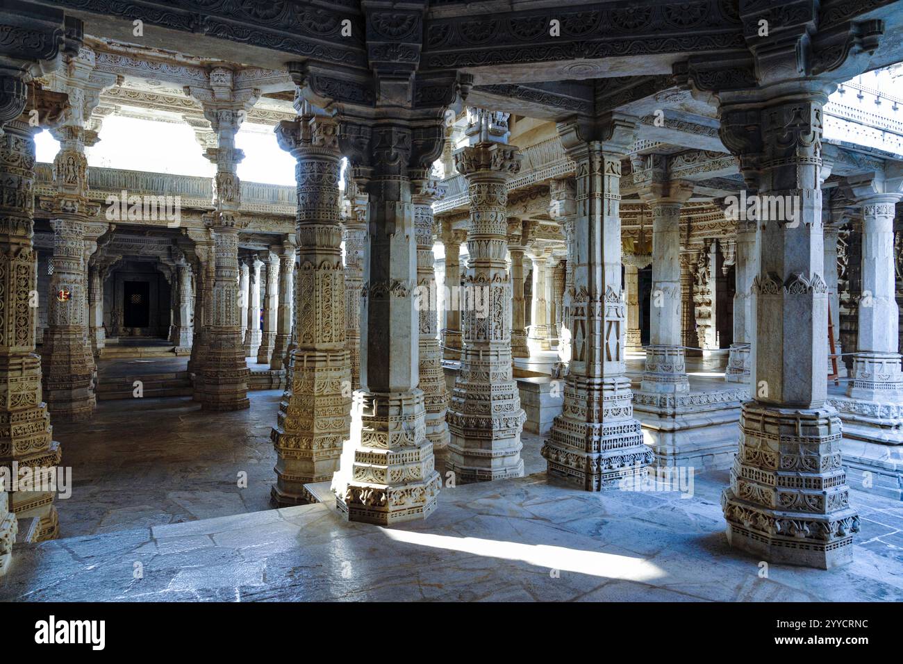 India. Rajasthan state. Ranakpur. Chaumukha Temple, also called the ...