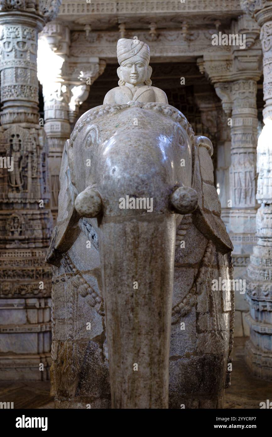 India. Rajasthan state. Ranakpur. Chaumukha Temple, also called the ...