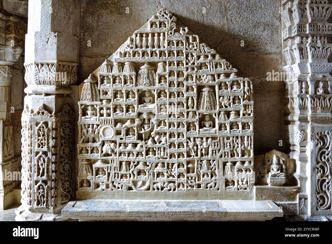 India. Rajasthan state. Ranakpur. Chaumukha Temple, also called the ...