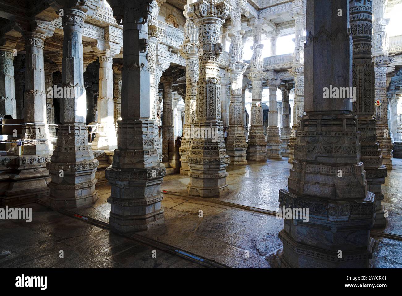 India. Rajasthan state. Ranakpur. Chaumukha Temple, also called the ...