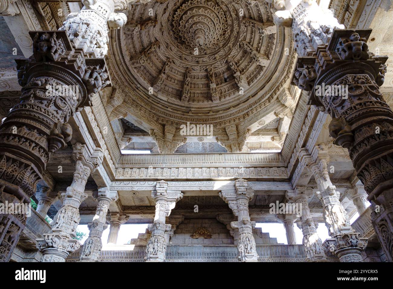 India. Rajasthan state. Ranakpur. Chaumukha Temple, also called the ...