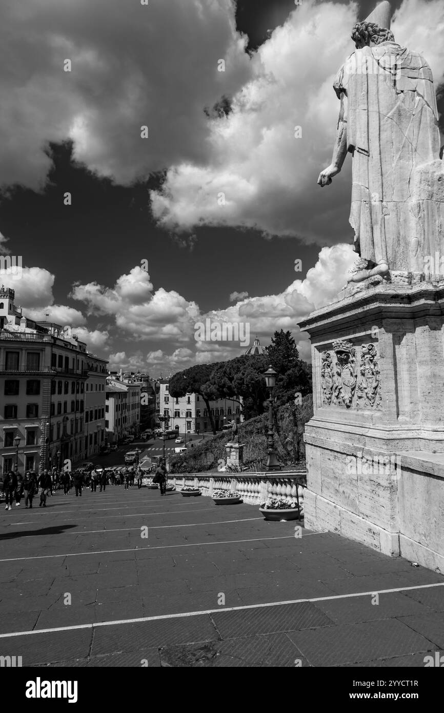 Rome, Italy - April 5, 2019: Historical monuments and buildings at ...