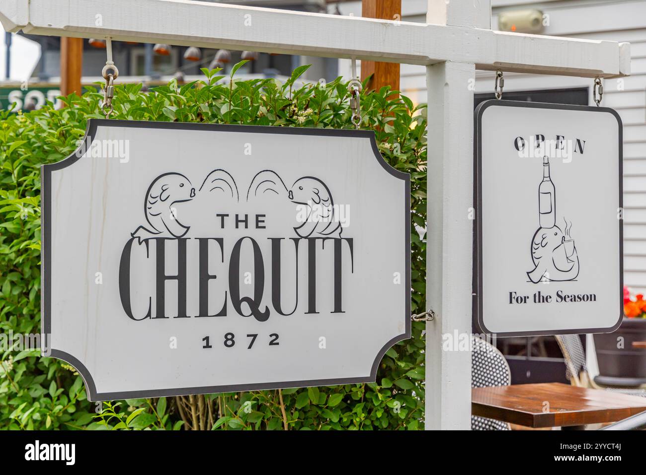 closeup of the sign at the Chequit Stock Photo - Alamy