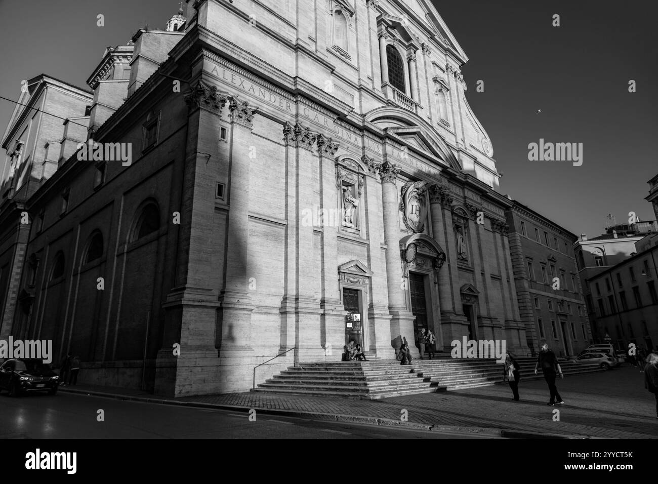 Rome, Italy - April 5, 2019: View from Piazza della Chiesa Nuova in ...