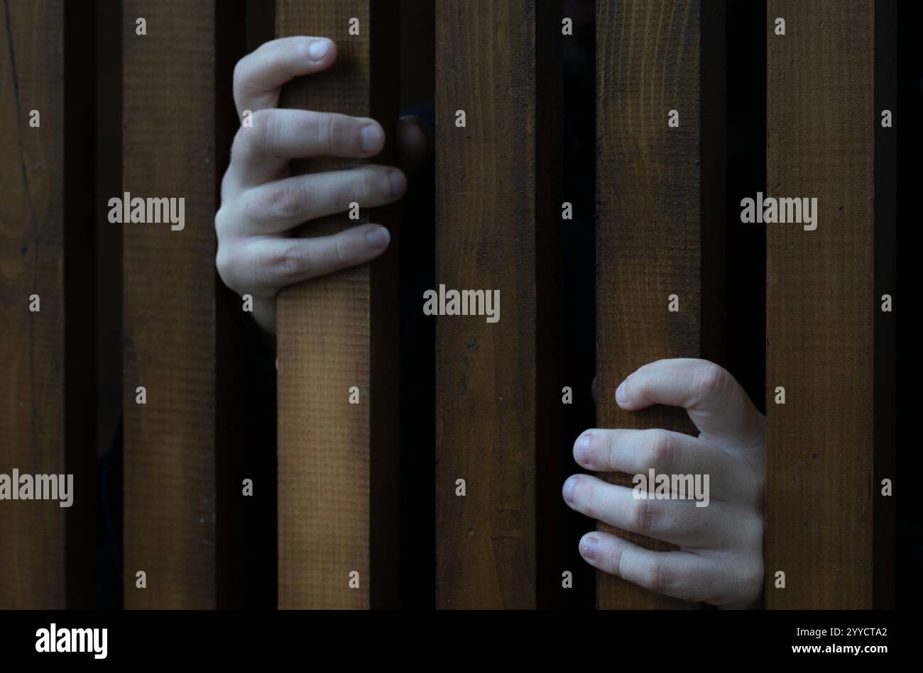 Man behind bars silhouette hi-res stock photography and images - Alamy