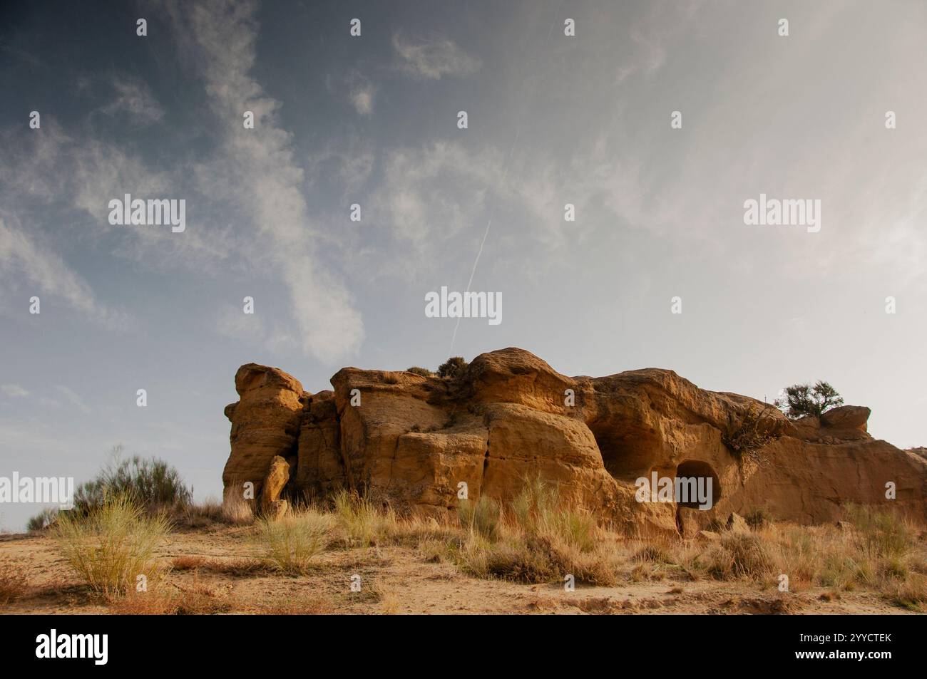 Monegros Steppes landscape. Aragon. Spain. Europe Stock Photo - Alamy