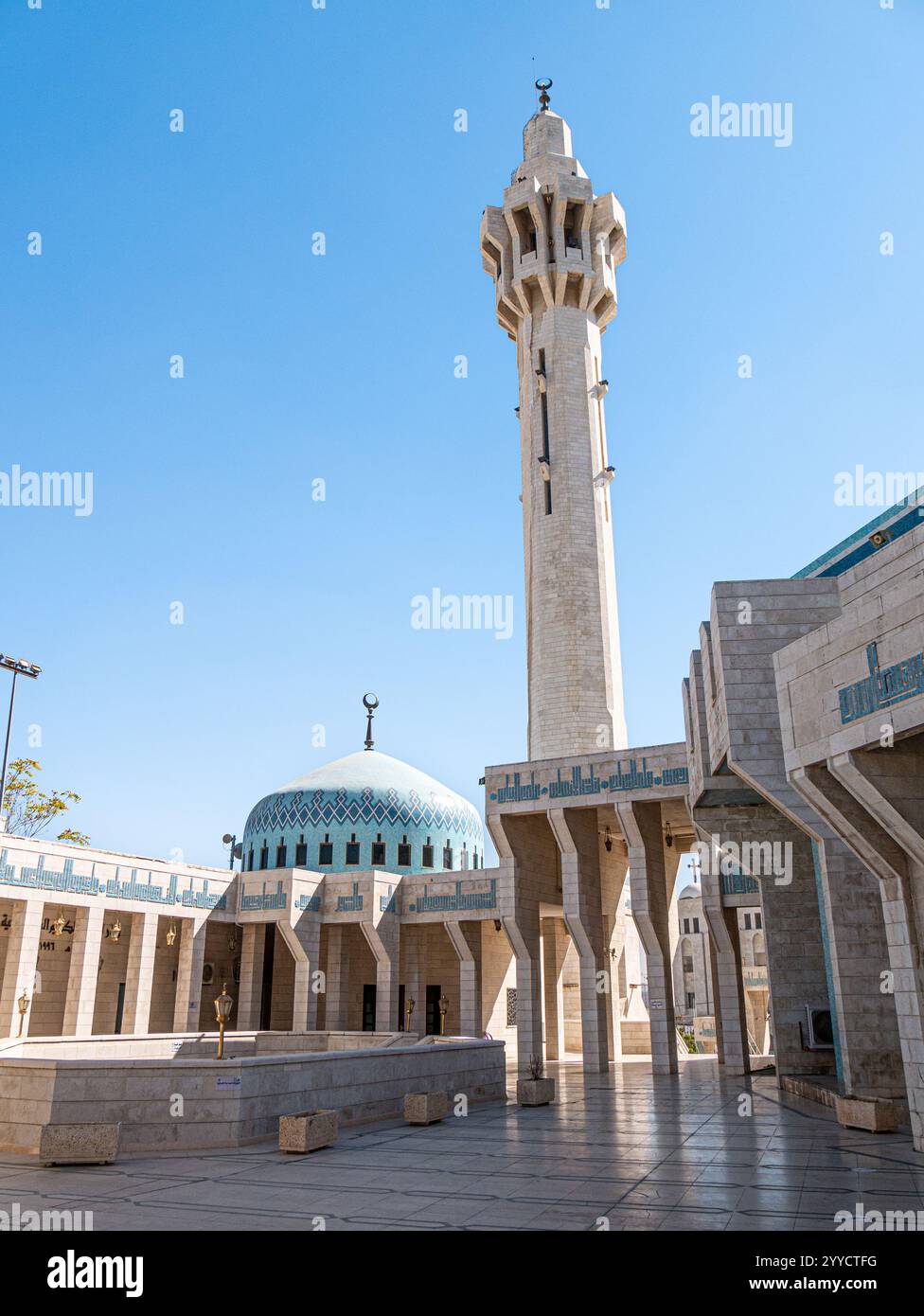 King Abdullah I Mosque in Amman, Jordan - Dome and Minaret shot Stock ...